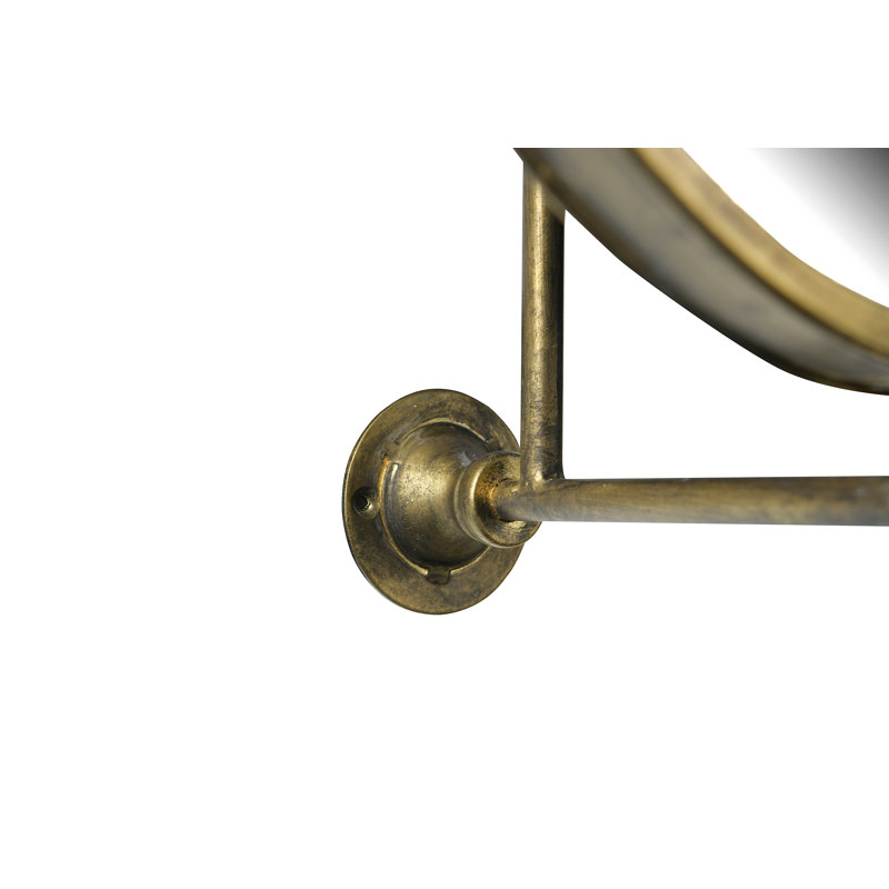 Mercer41 Seay Distressed Oval Metal Framed Pivoting Wall Mirror ...