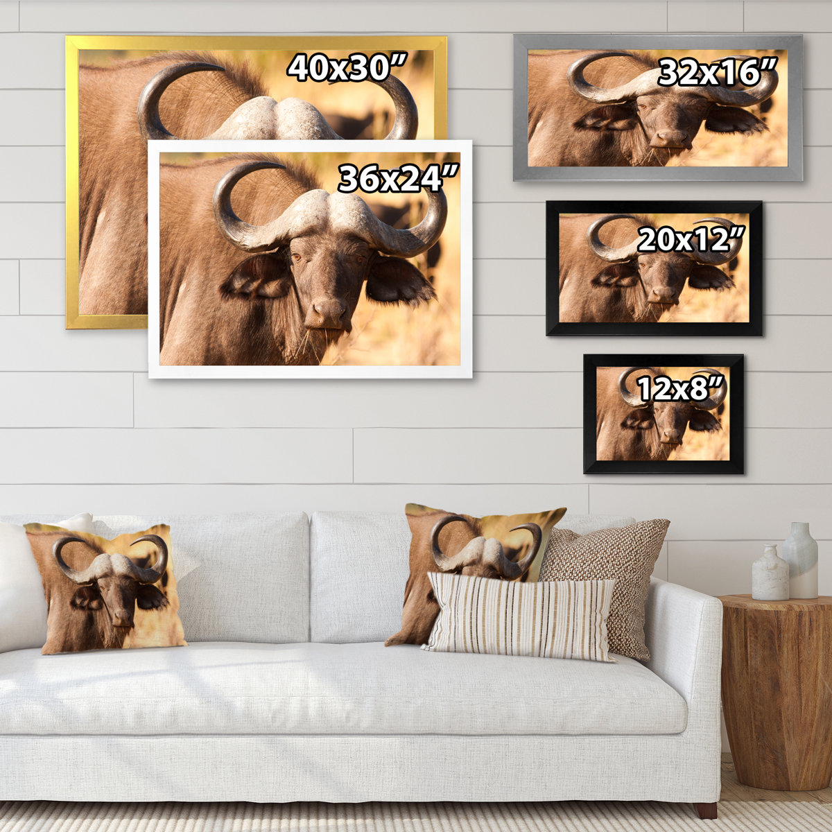 Gracie Oaks African Cape Buffalo Head - Picture Frame Photograph on ...