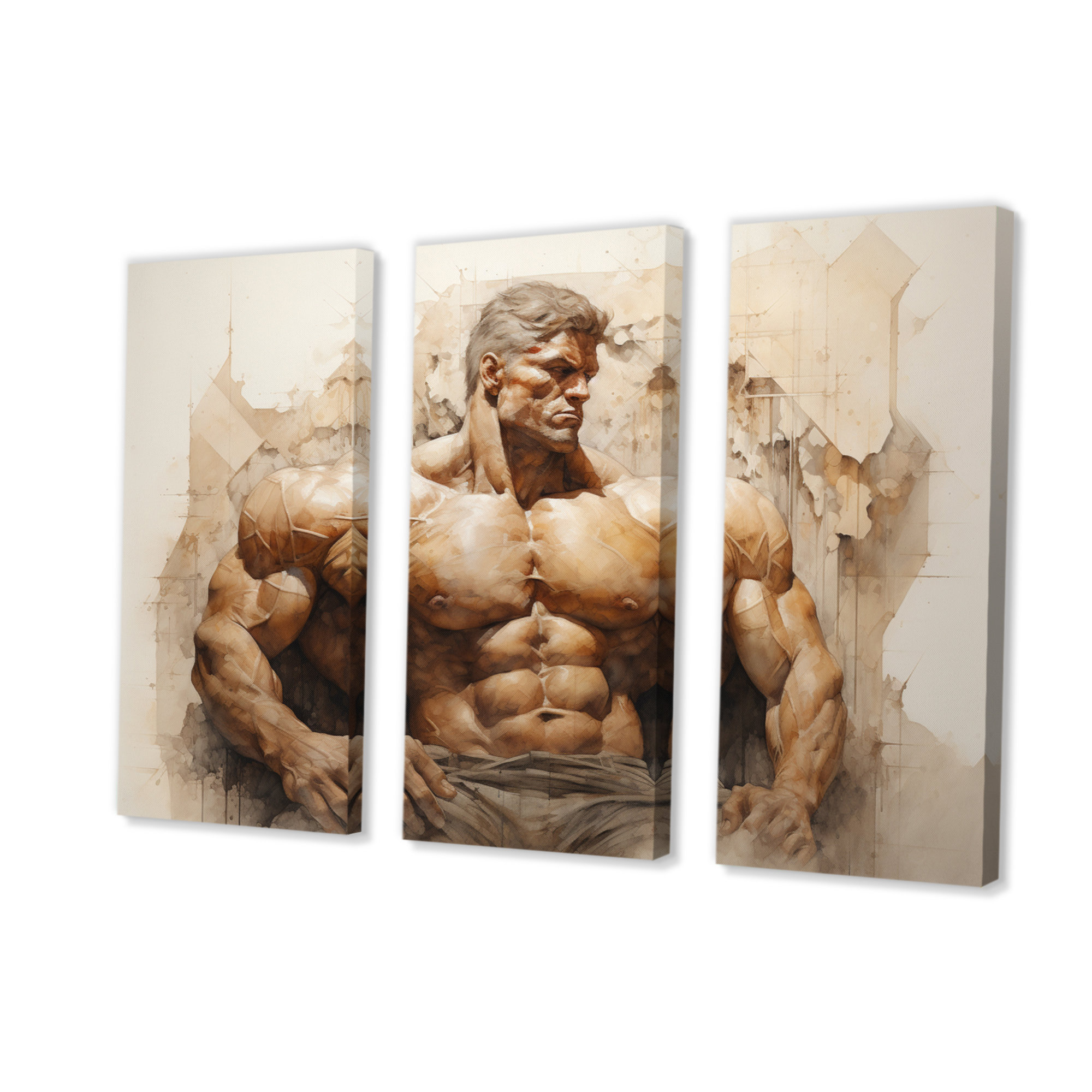 Winston Porter Bodybuilding Eternal Strength I On Canvas 3 Pieces Print ...