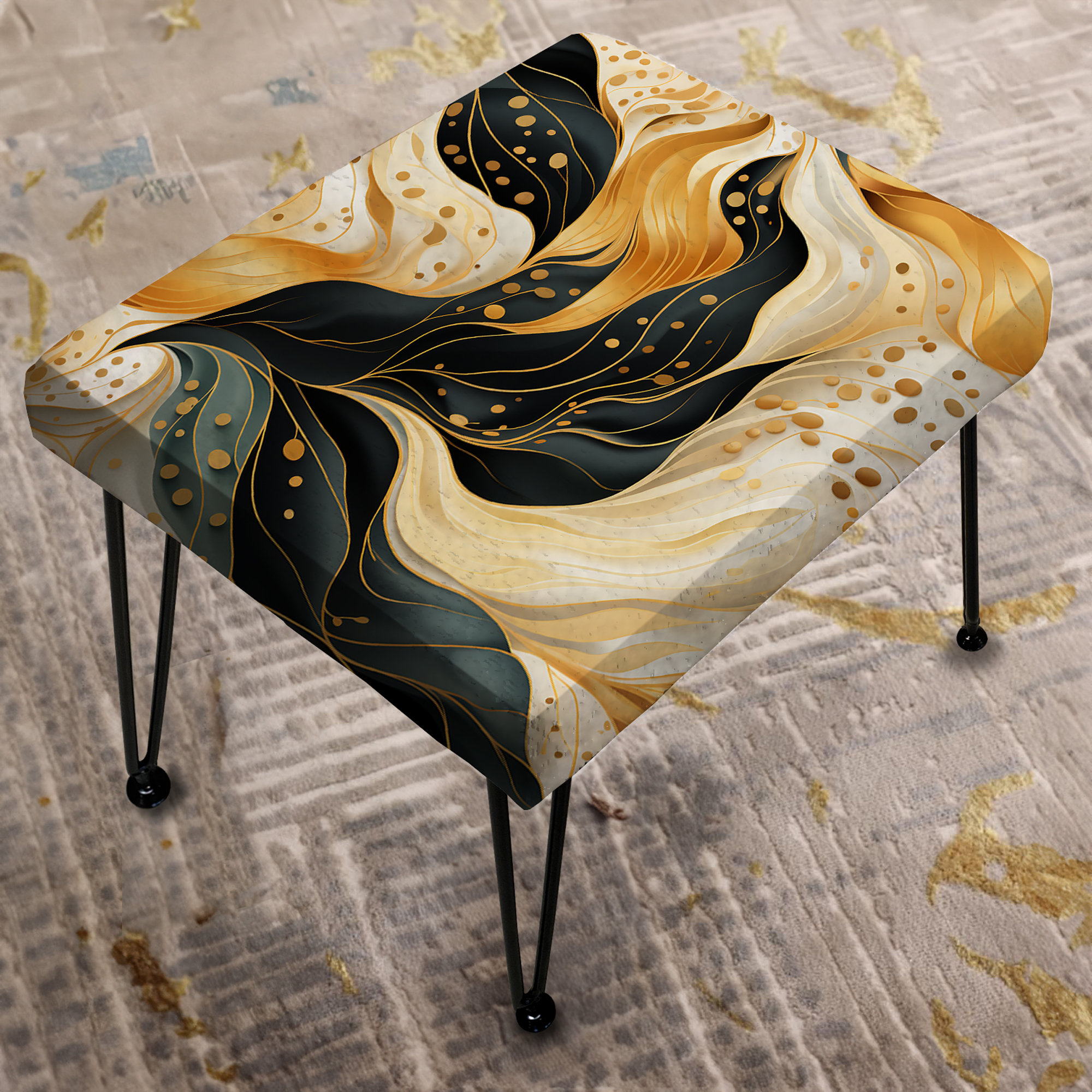 Design Art Mystic Abstract Fusion - Abstract Rectangle Ottoman | Wayfair