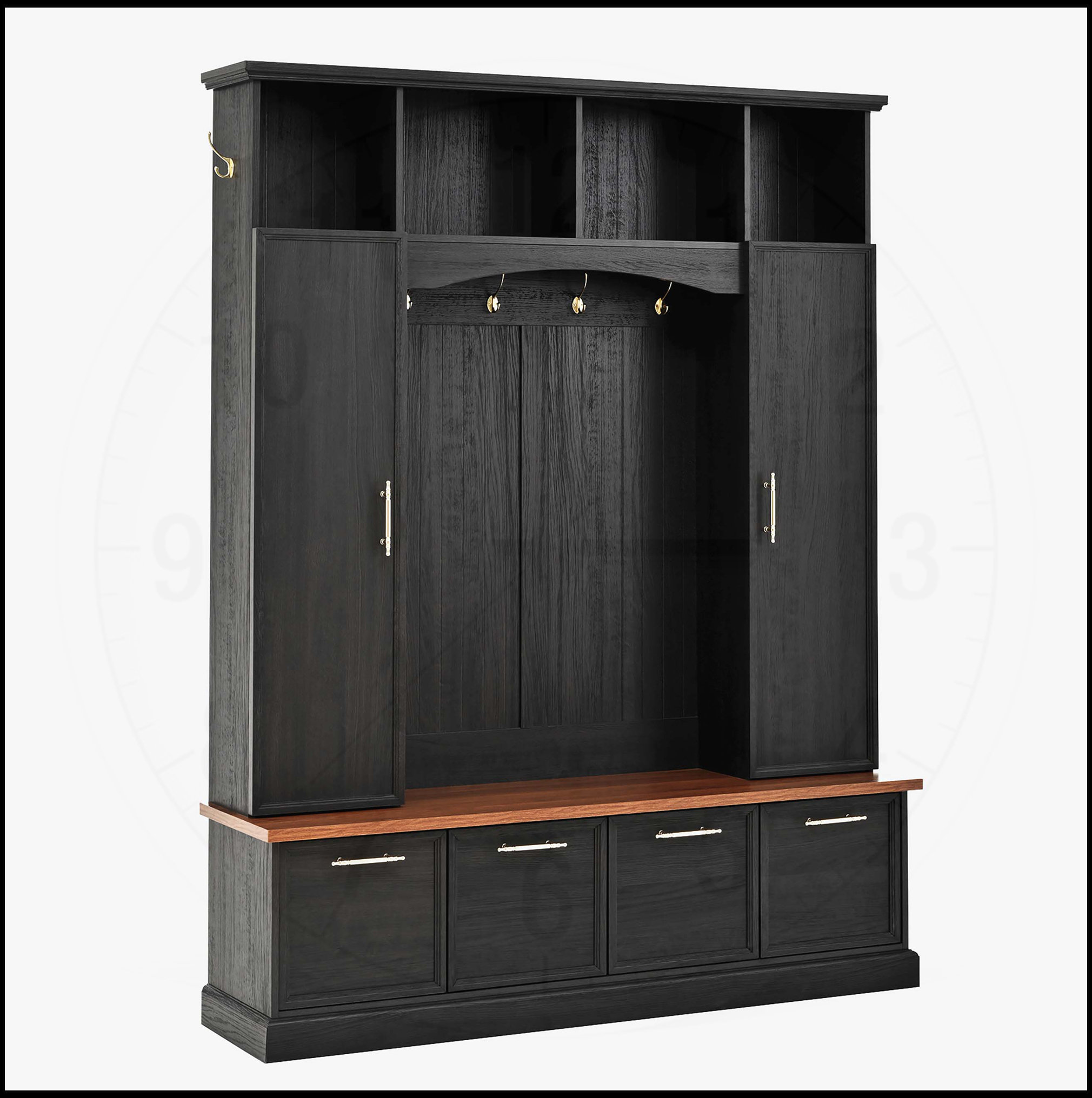 Red Barrel Studio® 4-IN-1 Elegant 59 Inch Wide Hall Tree with Golden ...