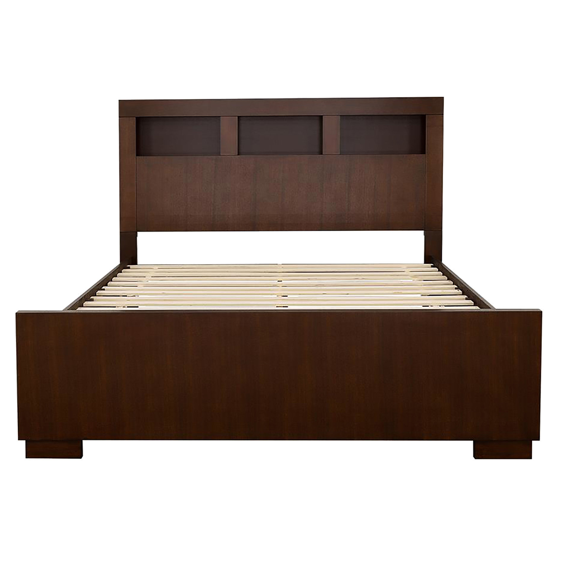 Latitude Run® Queen Bed With Elegant Headboard In Cappuccino, Asian ...