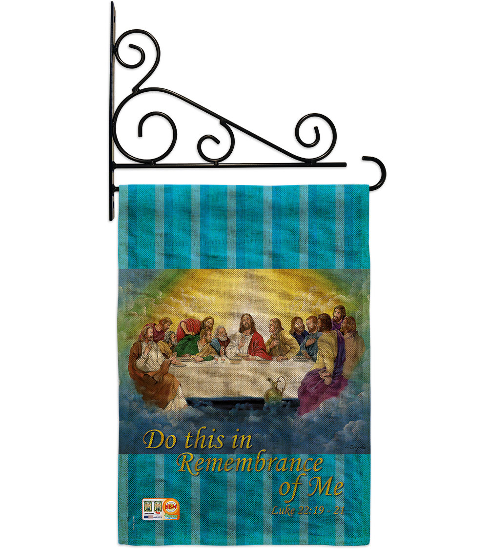 Breeze Decor Last Supper Inspirational 2-Sided Burlap 19 x 13 in. Flag ...
