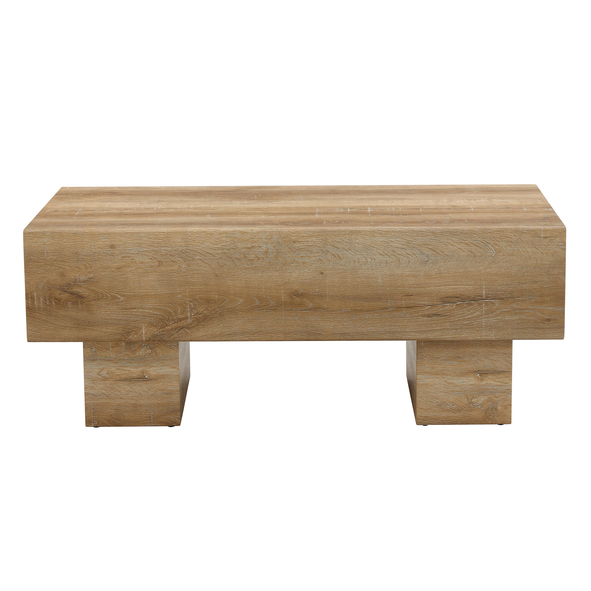 Loon Peak® Modern light wood textured mdf coffee table, 43.3"x21.6"x17 ...