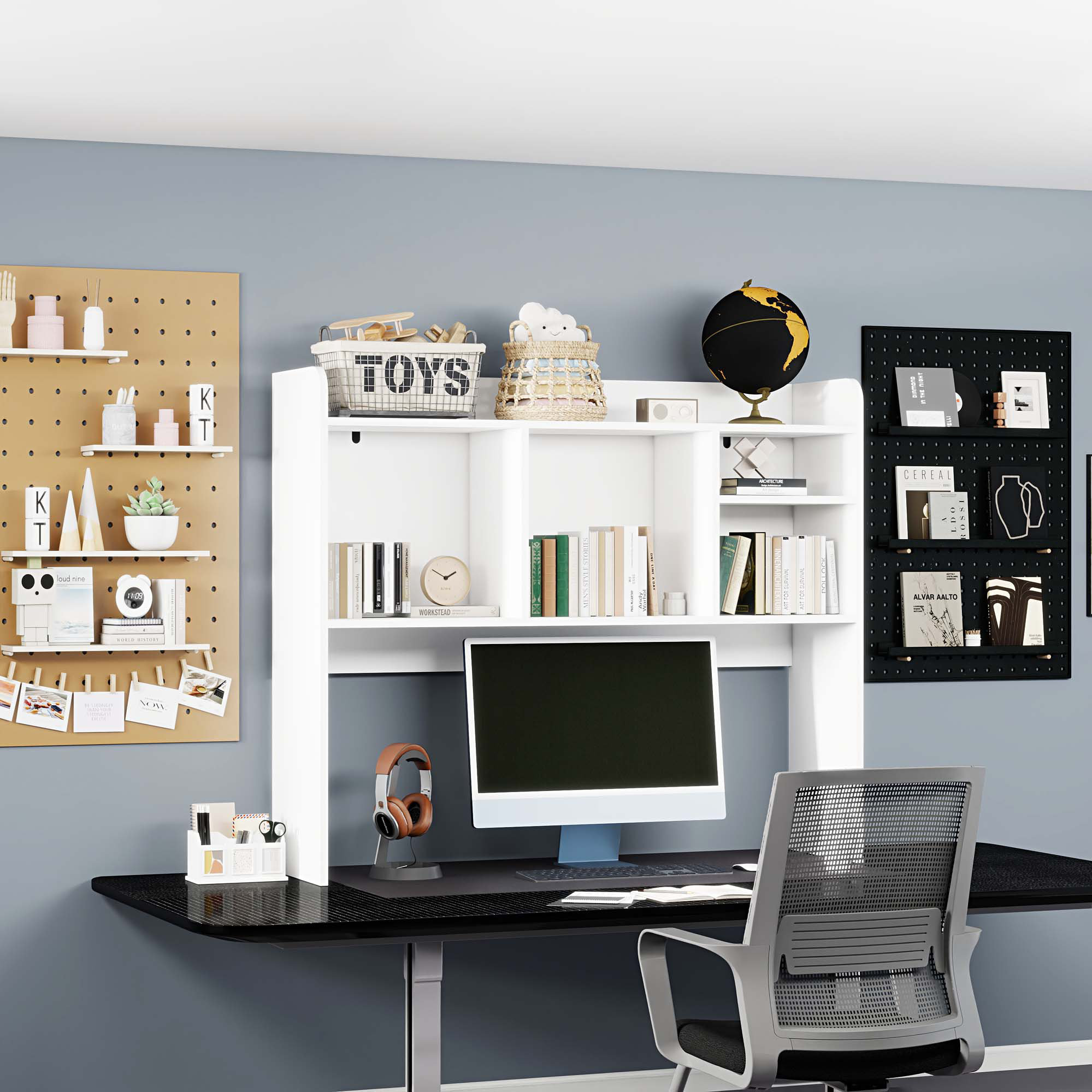 Ebern Designs Desktop Bookshelf with 5 Shelves for Computer Desk, Bar ...