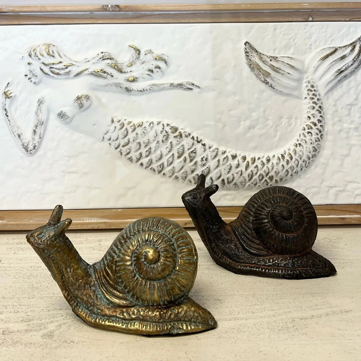August Grove® CAST IRON SNAIL STATUE | Wayfair