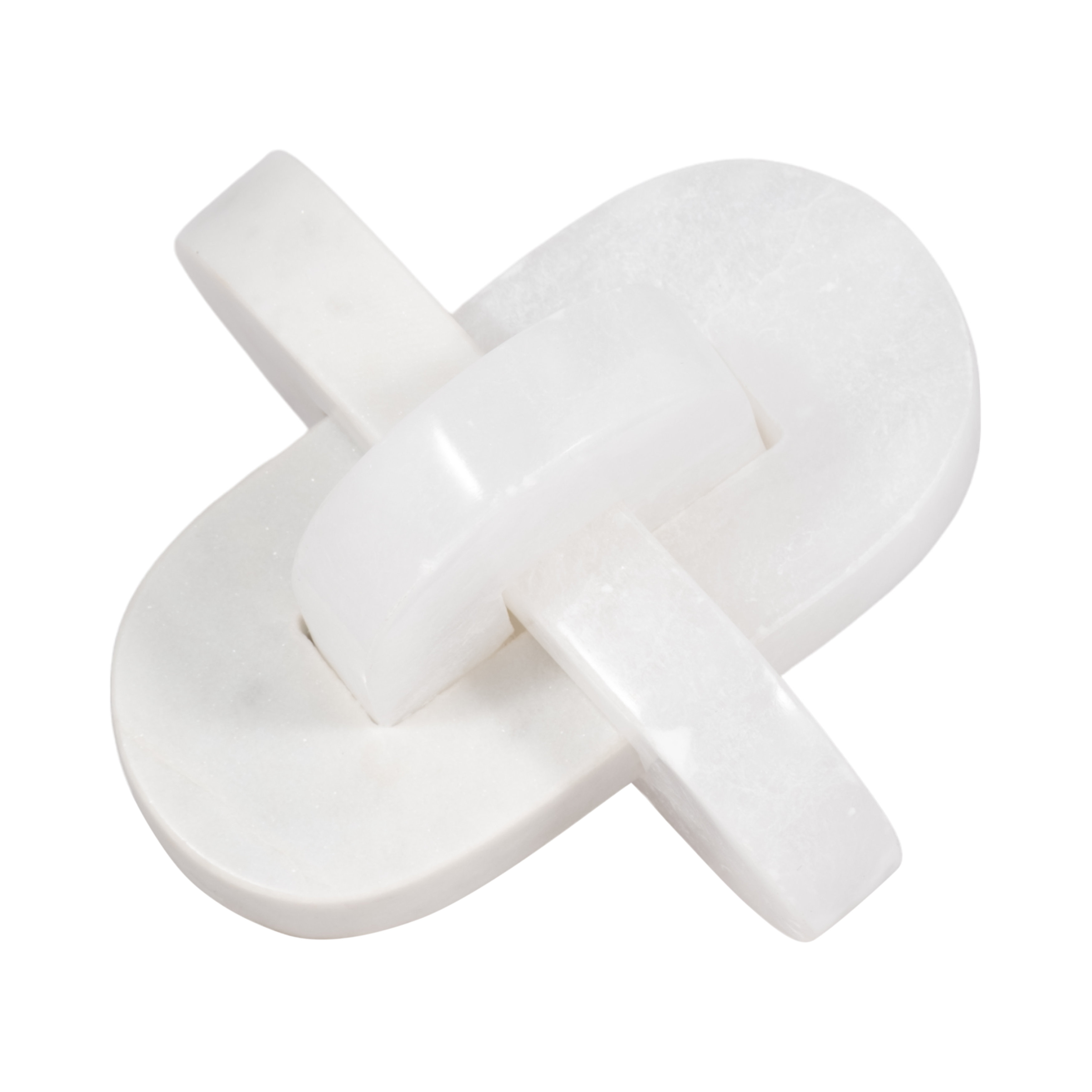 Ivy Bronx Elegance In White: 6-Inch Alabaster Marble Curved Knot ...