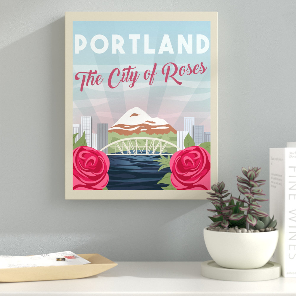 Ebern Designs 'Portland Postcard' Graphic Art Print | Wayfair