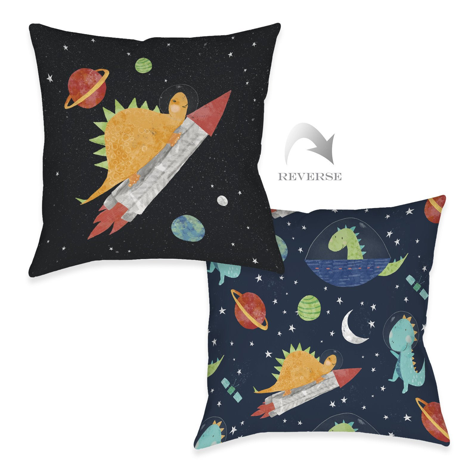 Laural Home Space-O-Saurus Rocket Decorative Pillow | Wayfair