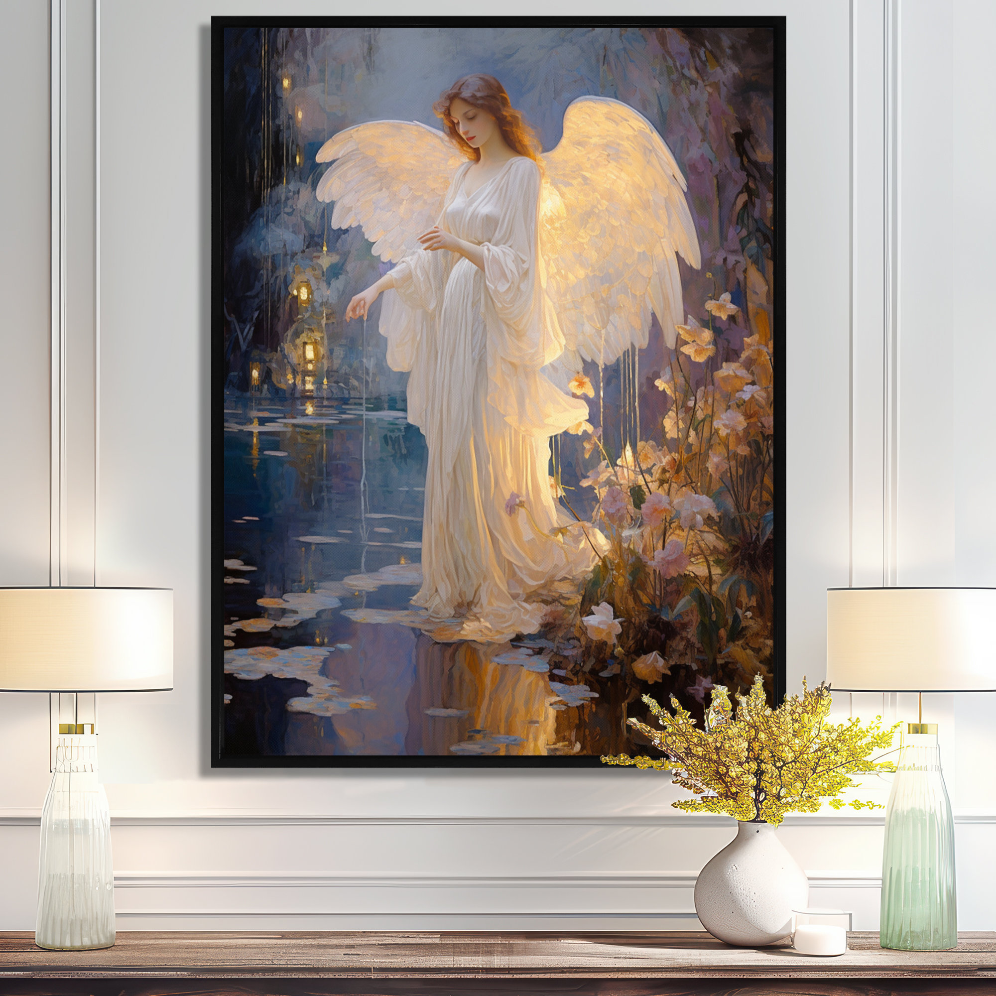 Astoria Grand Glorious Angel Magic Forest Night - Wings Angel Wall Art ...