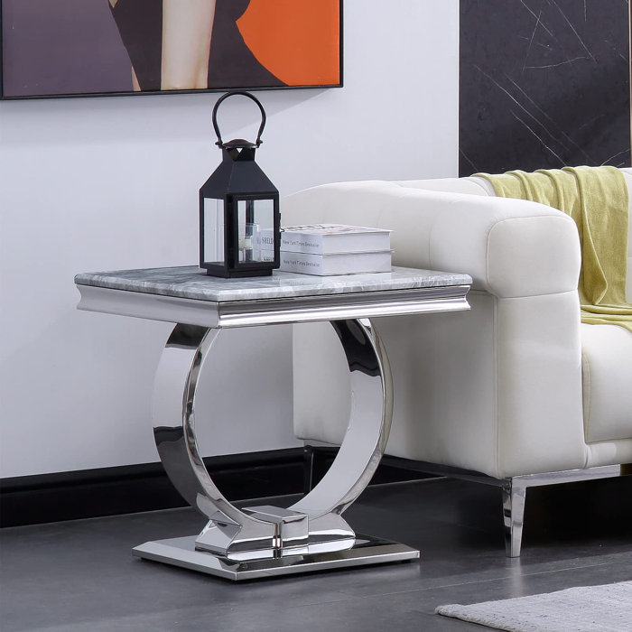 Brayden Studio® Ashonda 22'' Tall Silver End Table | Wayfair