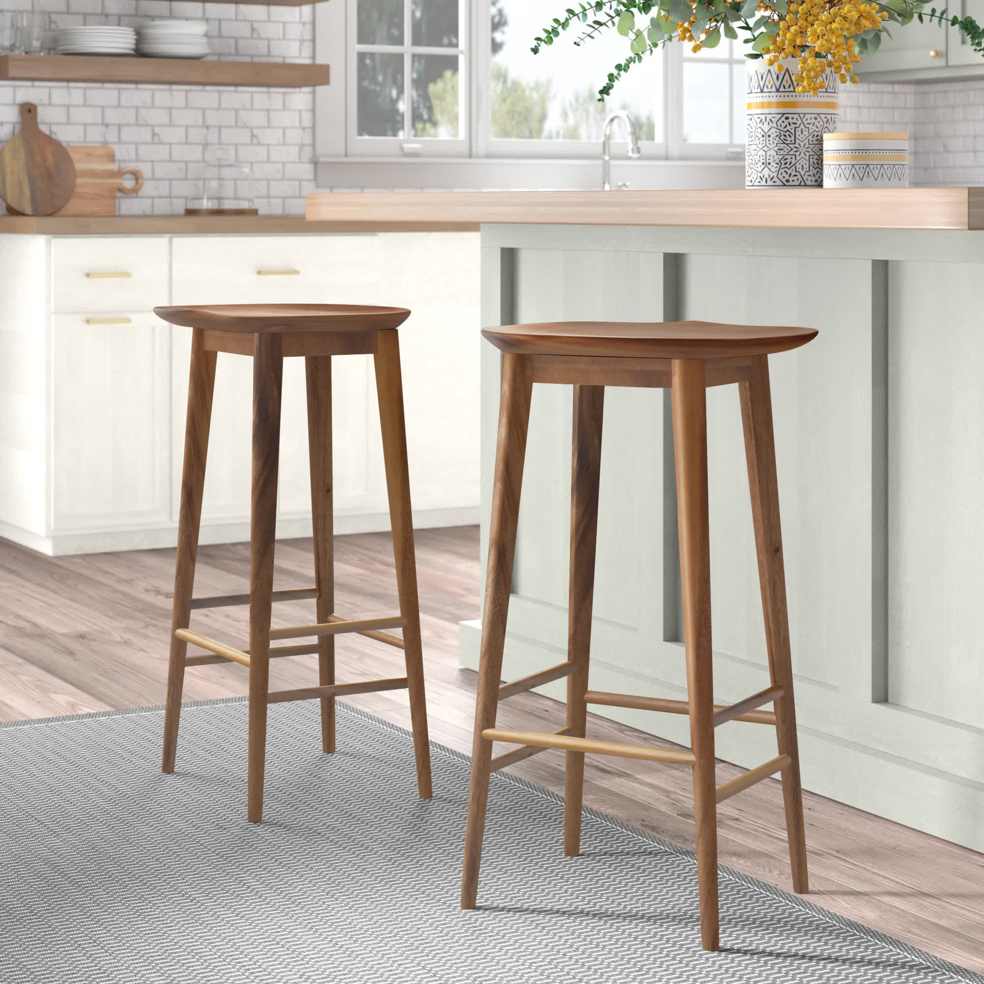 Laurel Foundry Modern Farmhouse® Pedrick Solid Wood Counter & Bar Stool ...