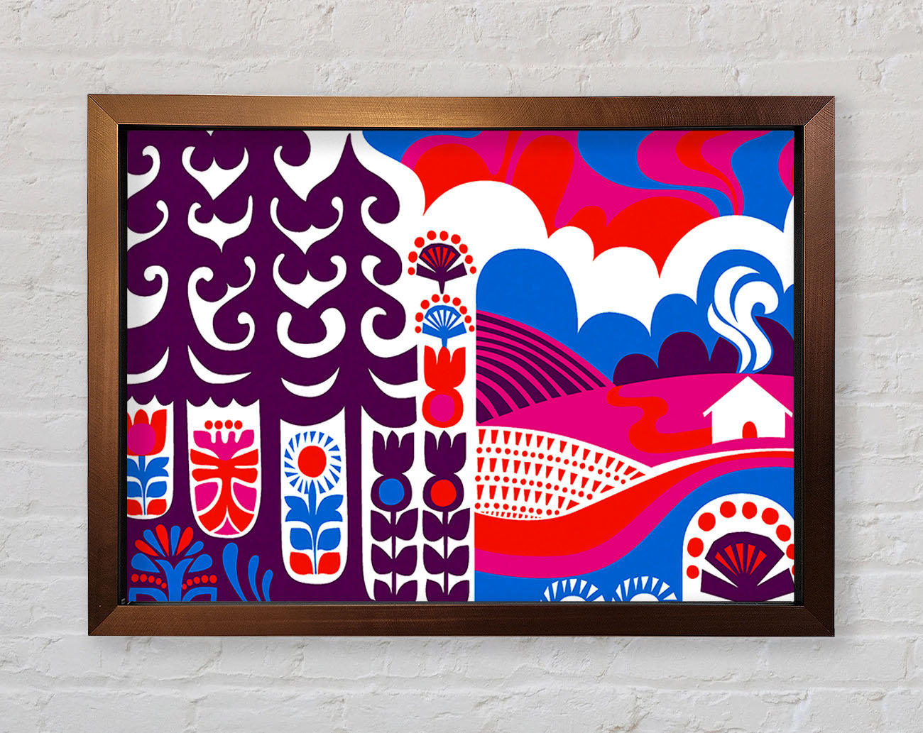 Rosalind Wheeler Psychedelic Multi-Coloured Hills - Print | Wayfair.co.uk