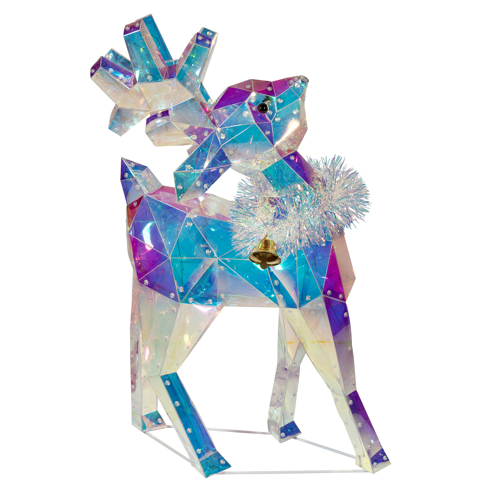 Kurt Adler Pre-Lit RGB LED Magical Holographic Iridescent Reindeer, 26 ...