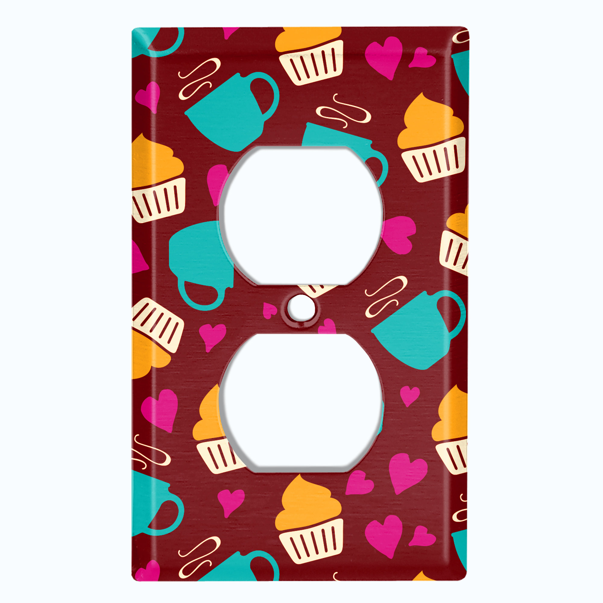 WorldAcc Metal Light Switch Plate Outlet Cover (Coffee Cups Cupcake ...