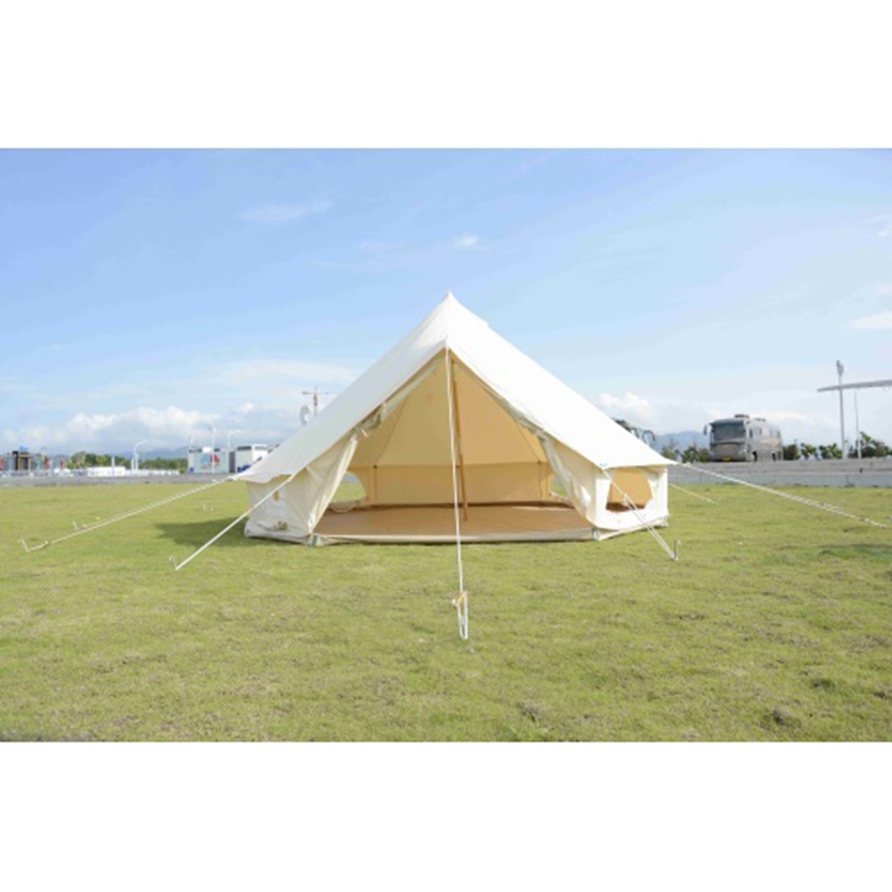 TONY'S APPLIANCES Versatile Glamping Bell Tent with Heavy Cotton Canvas ...