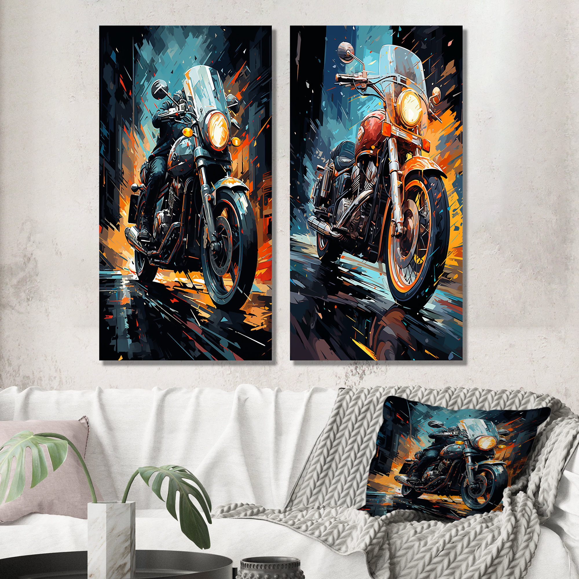 Lark Manor™ Classic Lavish Motor Bike - Motorcycle Canvas Wall Art Set ...