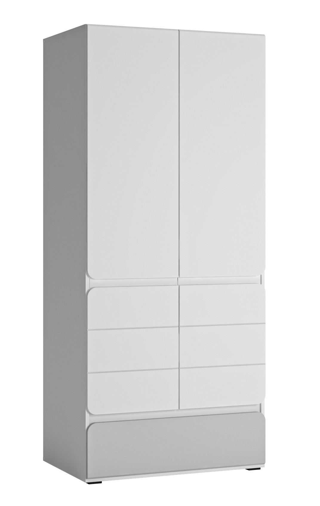 Ebern Designs Dontavia 2 Door Wardrobe with six compartments and a ...