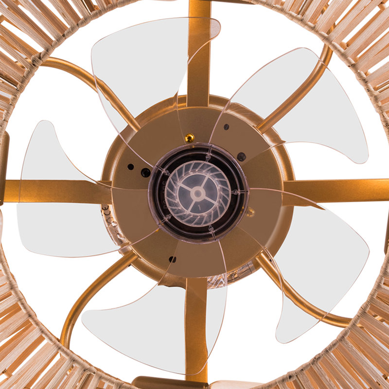 Bay Isle Home™ Pottsboro 18.9" Modern Rattan Caged Flush Mount Ceiling ...