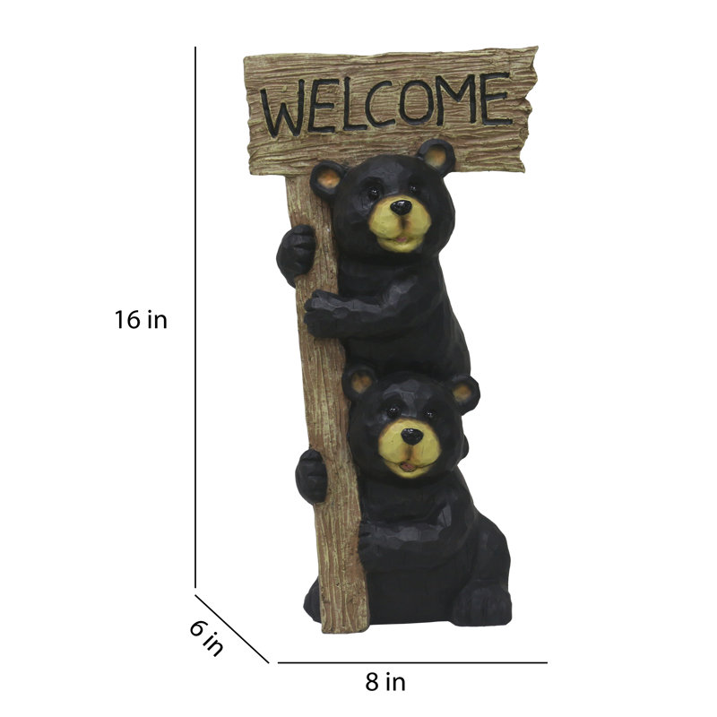 Hi-Line Gift Ltd. Stacking Bears with Welcome Sign for Garden or Home ...