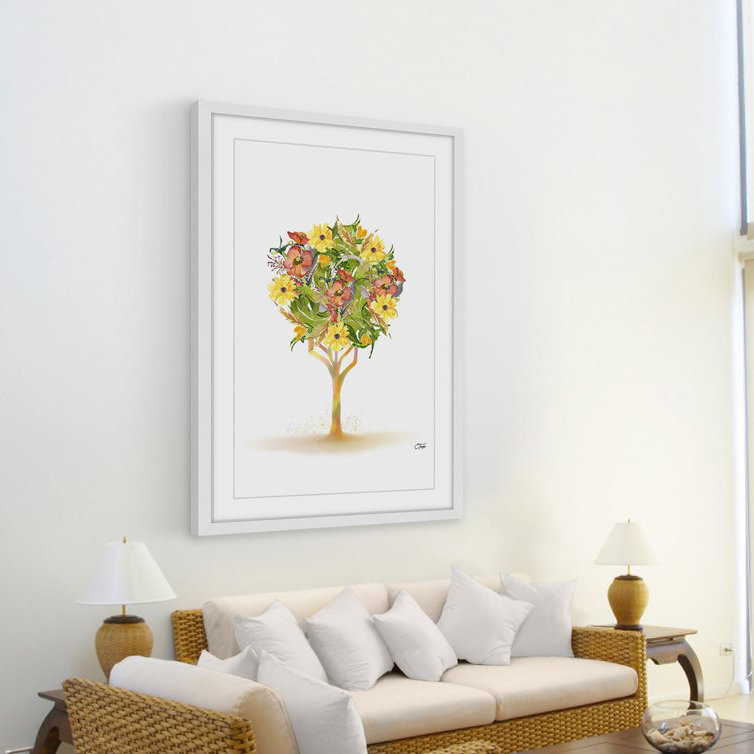 East Urban Home 'Sunny Orange Tree' by Colleen Taylor Framed ...