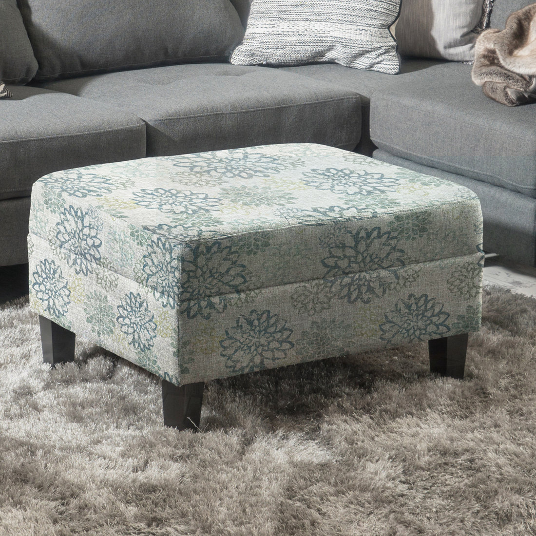 Red Barrel Studio Contemporary Tufted Waffle Stitch Storage Ottoman ...