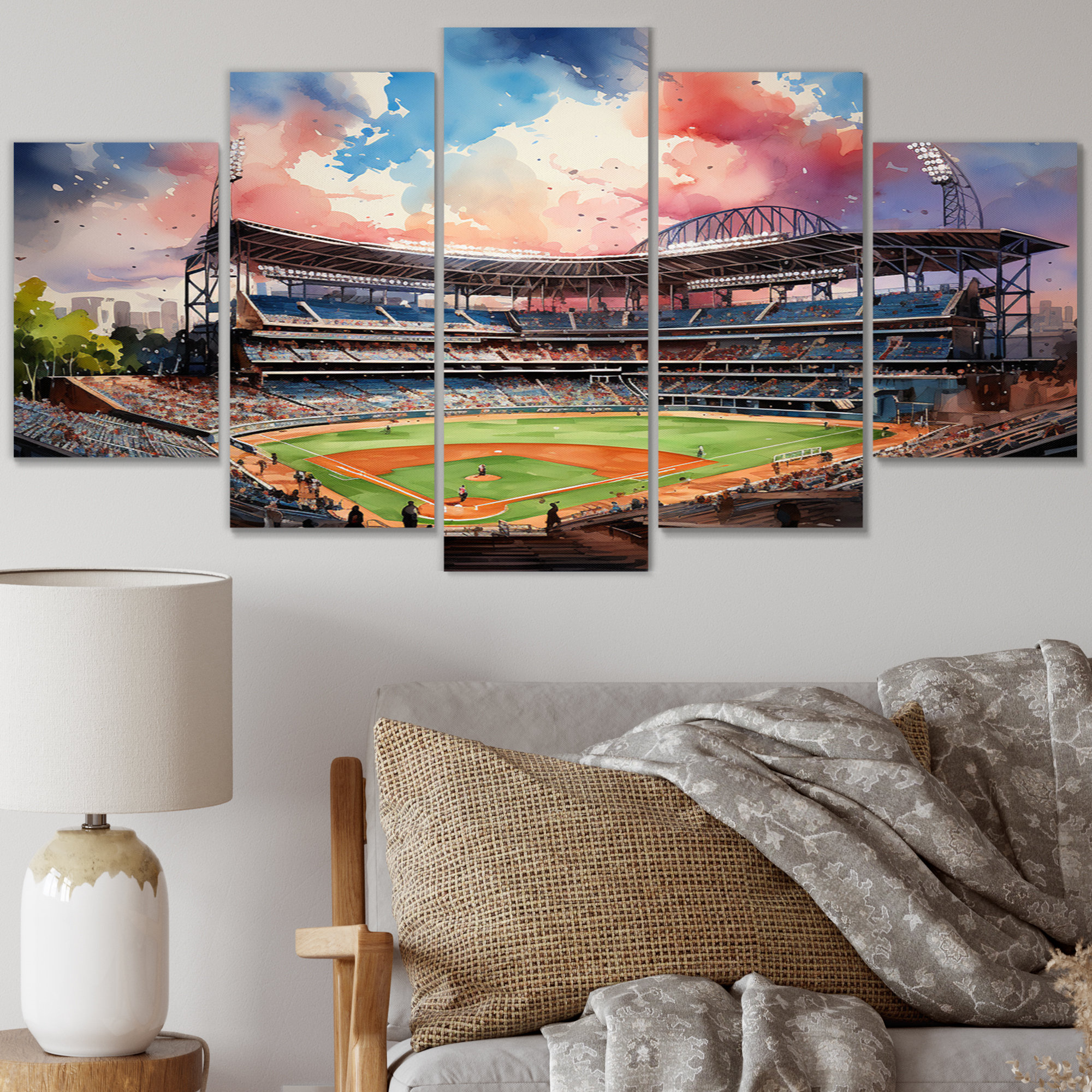 Winston Porter Abstract Baseball Stadium III - Architecture Canvas Wall ...