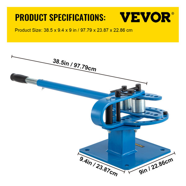 VEVOR Compact Metal Bender 1"-3" Bench Flat Bar Rod Bending Brake ...