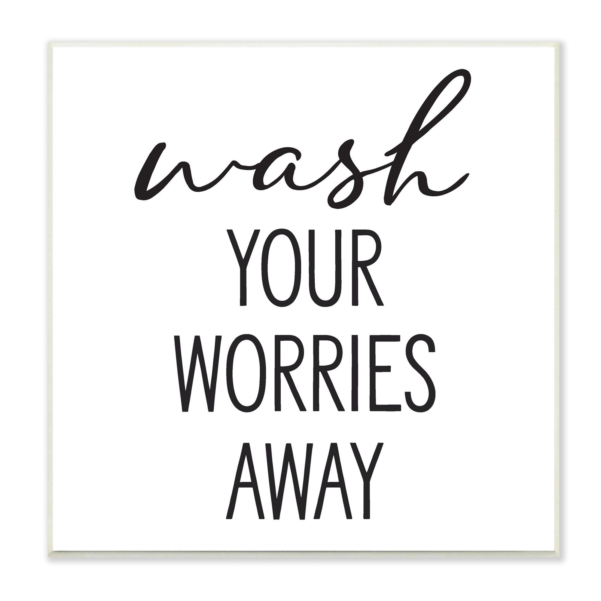 Stupell Industries Wash Your Worries Away Casual Bathroom Typography ...