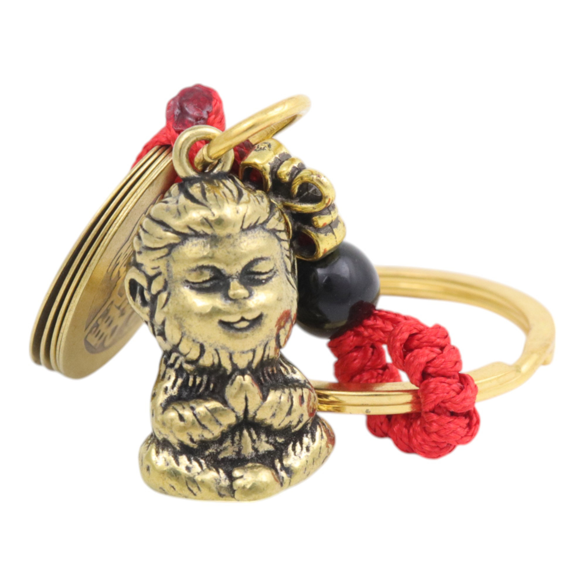 Fleur De Lis Living Copper Monkey with 5-Copper Coin Lucky Charm for ...