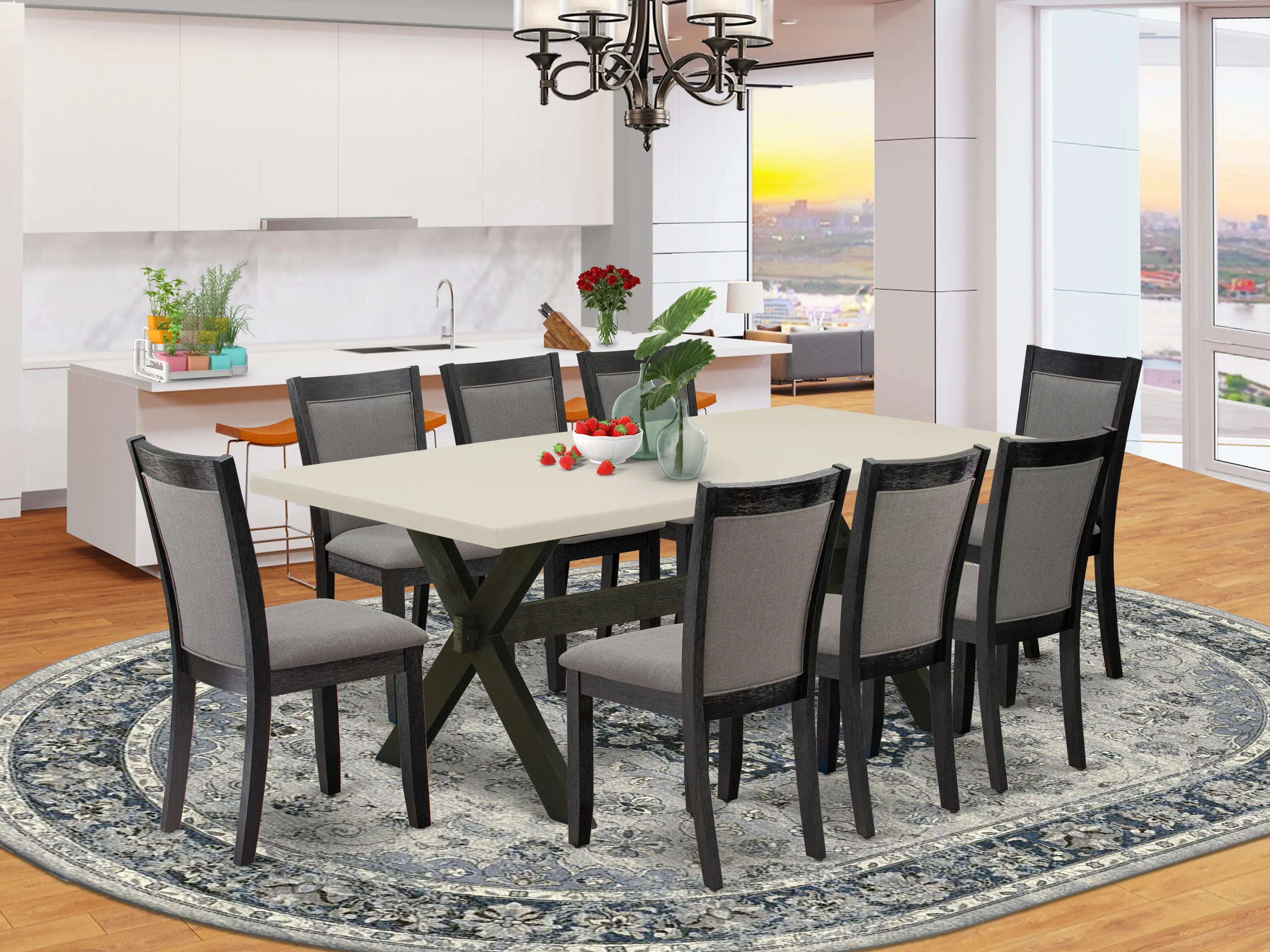 Gracie Oaks Dining Table Set - A Kitchen Table and Linen Fabric ...