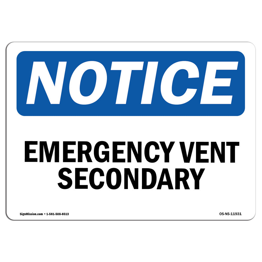SignMission Emergency Vent Secondary Sign | Wayfair