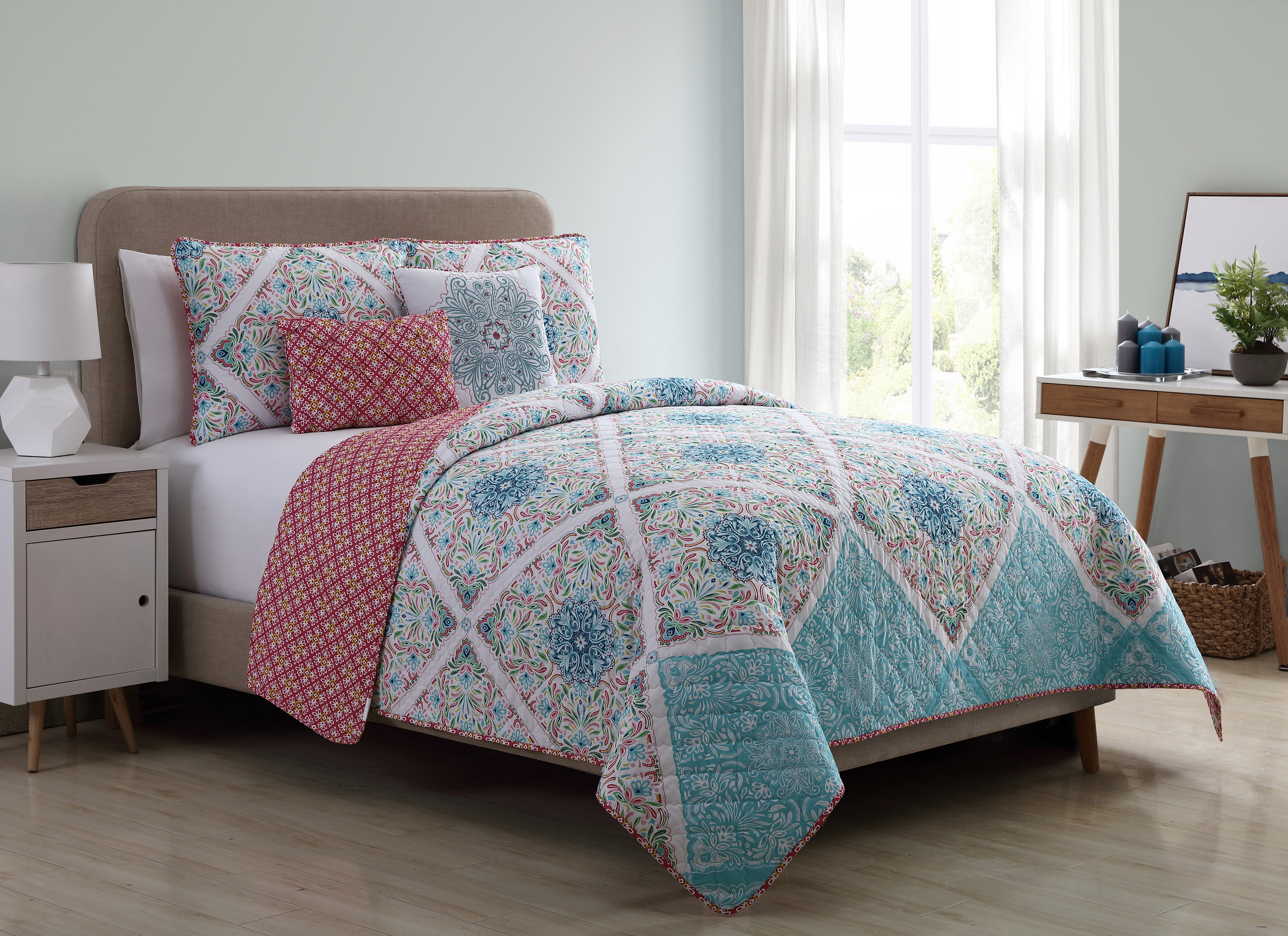 VCNY Windsor Microfiber Reversible Quilt Set & Reviews | Wayfair