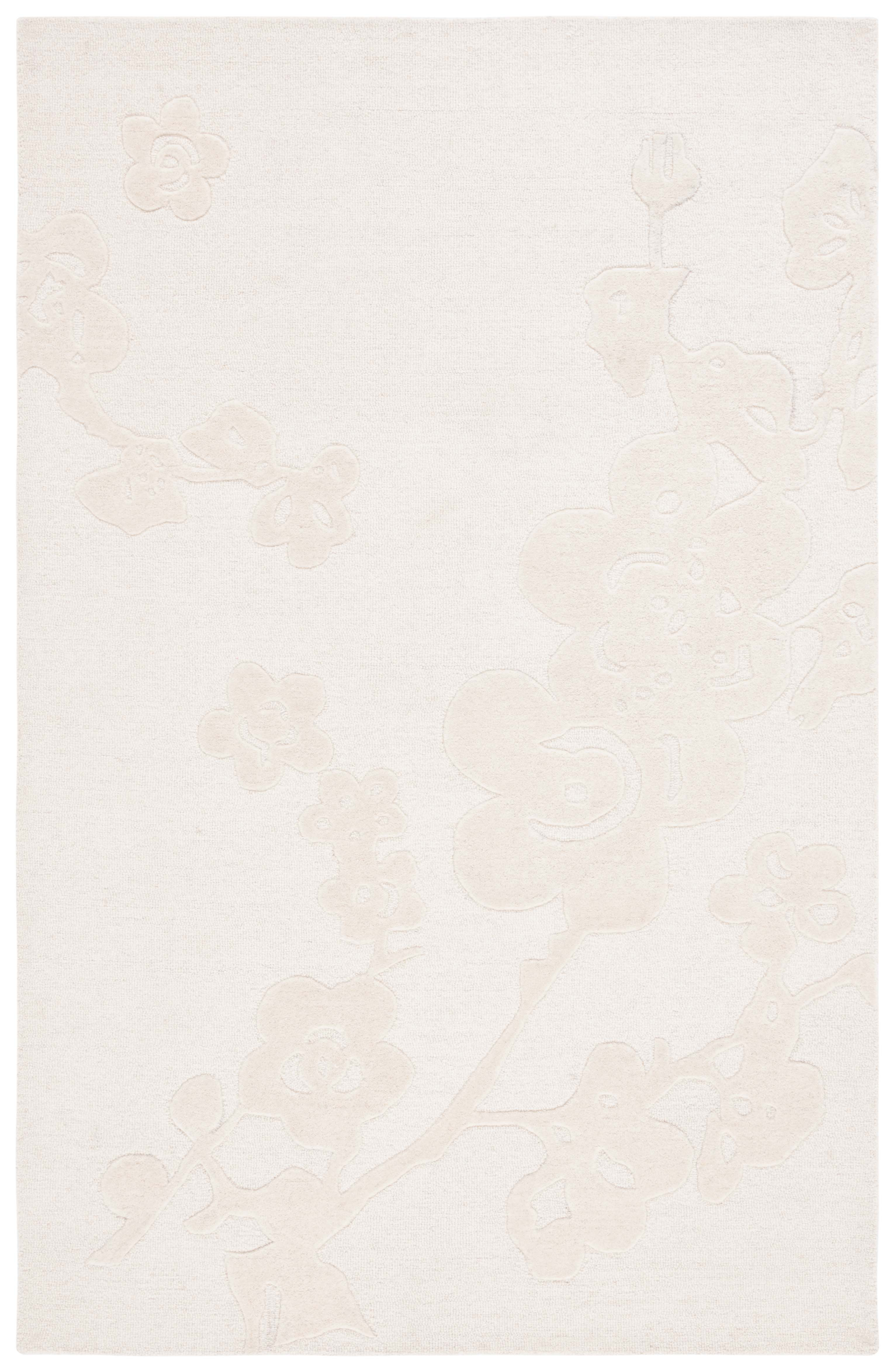 Union Rustic Kebbie Floral Hand Tufted Wool Area Rug in Ivory | Wayfair