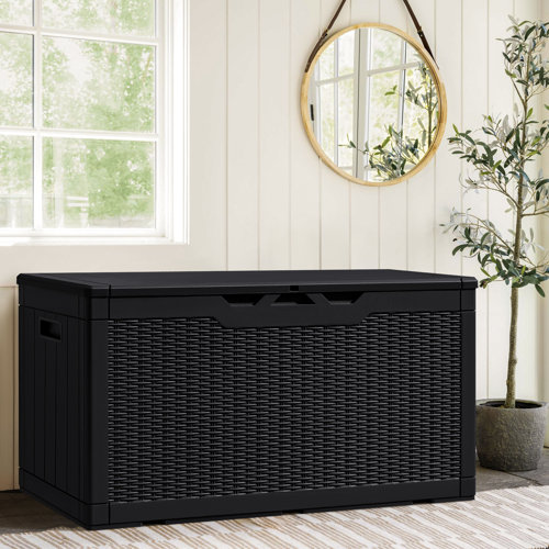 GUNJI 100 Gallons Water Resistant Resin Lockable Deck Box & Reviews ...