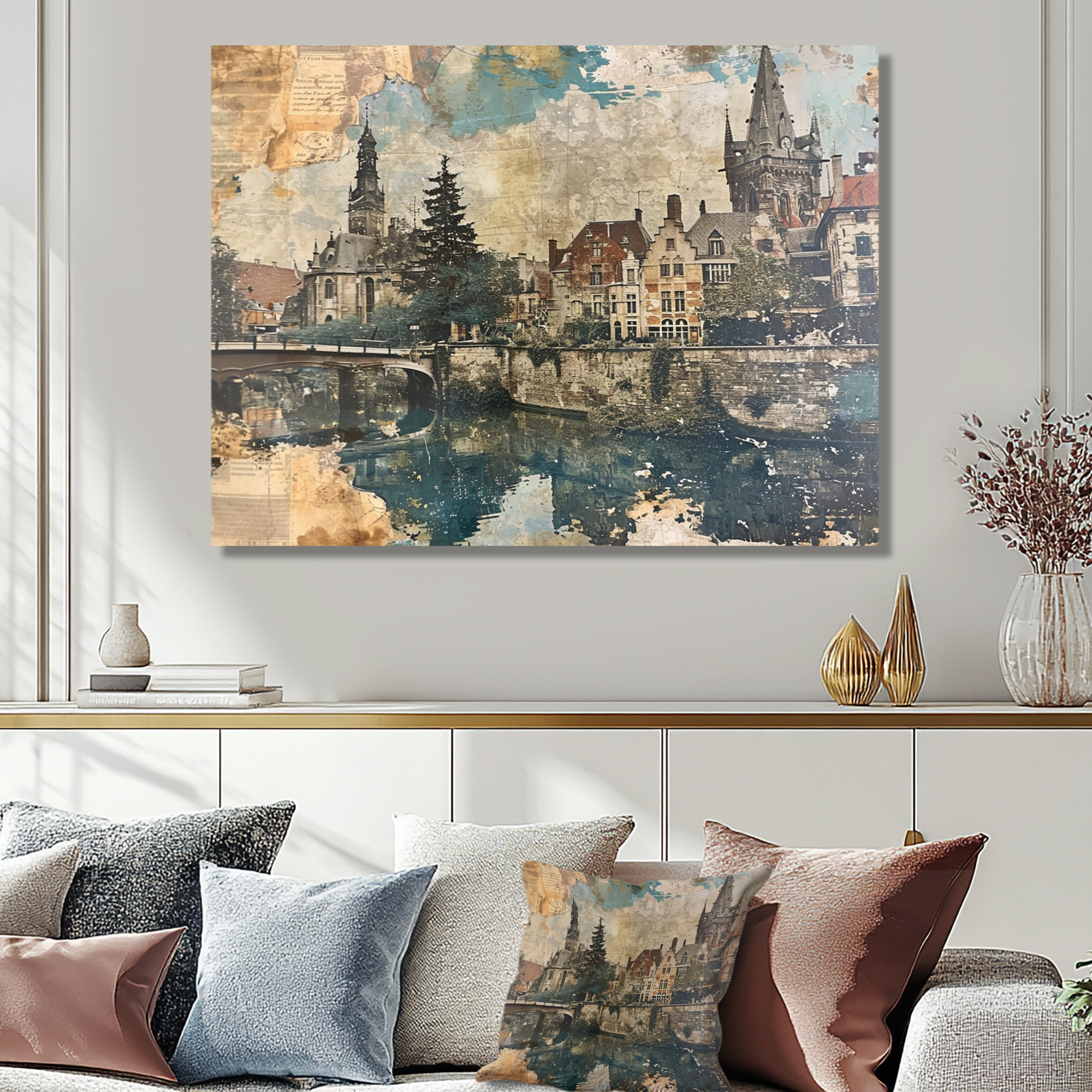Winston Porter Medieval City Of Ghent Vintage Illustration II - City ...