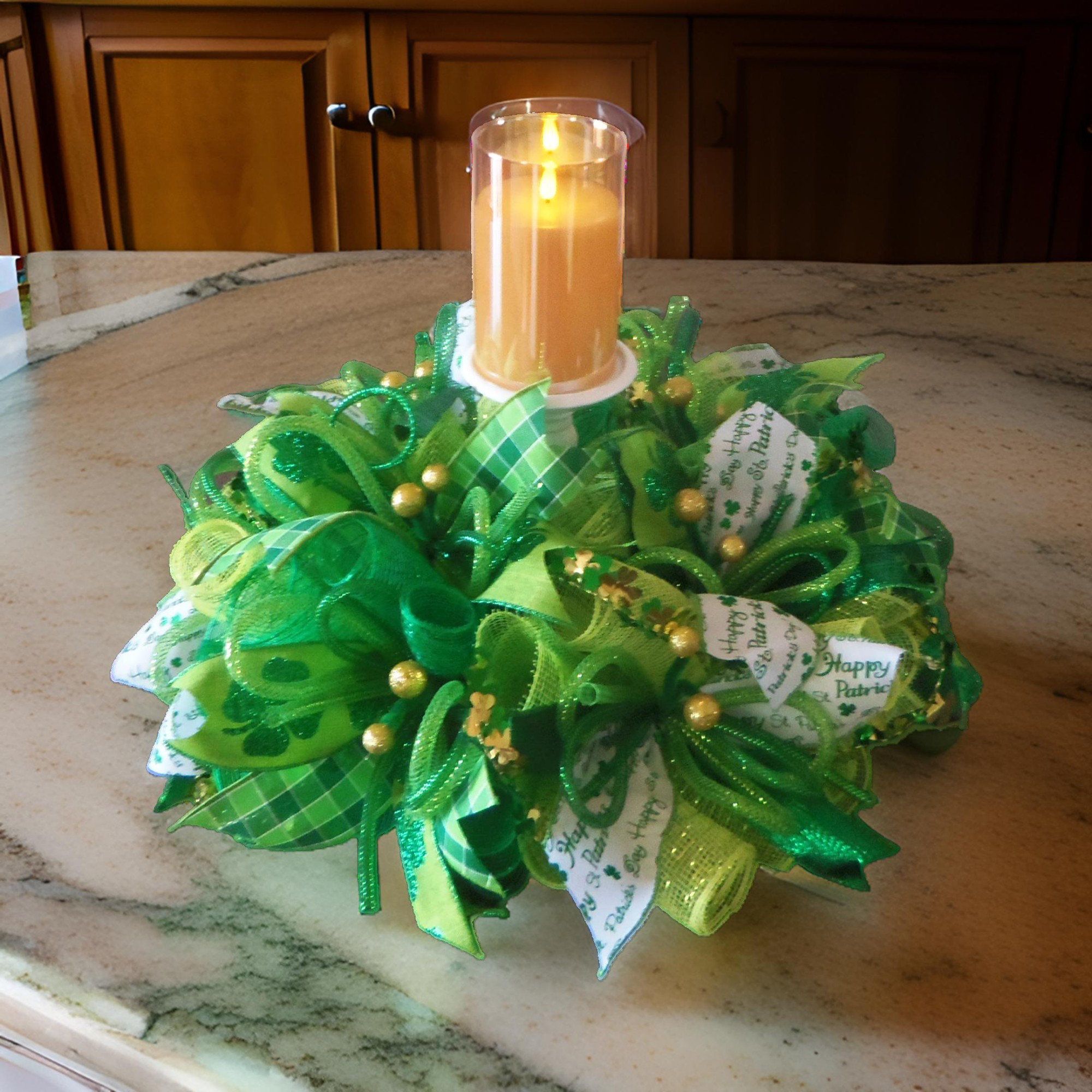 The Holiday Aisle® St. Patrick's Day Deco Mesh Centerpiece Wreath ...
