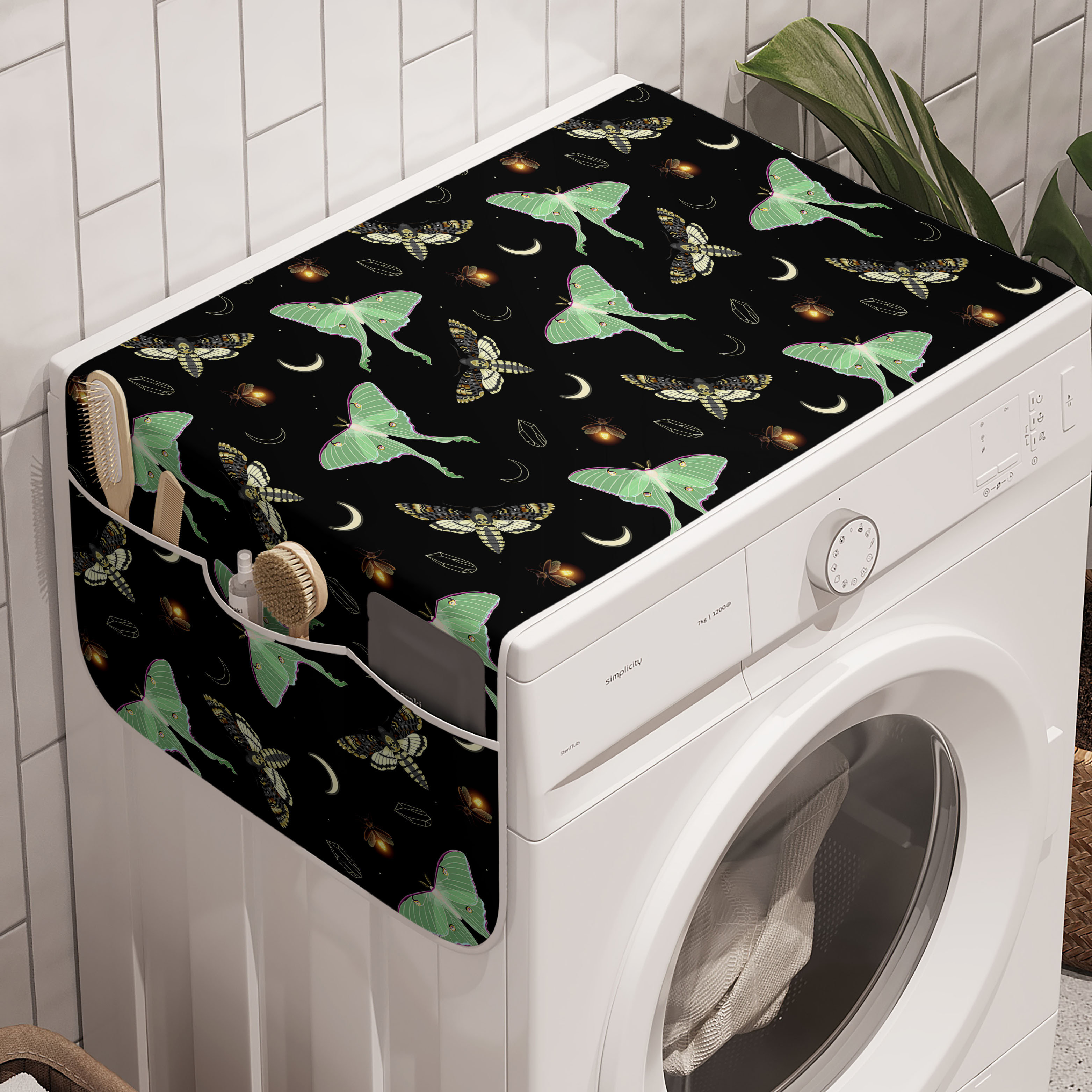 East Urban Home Death Moth Washing Machine Organizer Pack of 2 47" x 18 ...