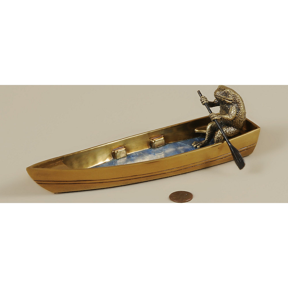 Maitland-Smith Classic and Antique Finished Cast Brass Frog Rowing Boat ...