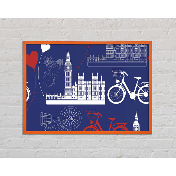 Happy Larry Geissler Cycling Around the City - Einzelner Bilderrahmen ...