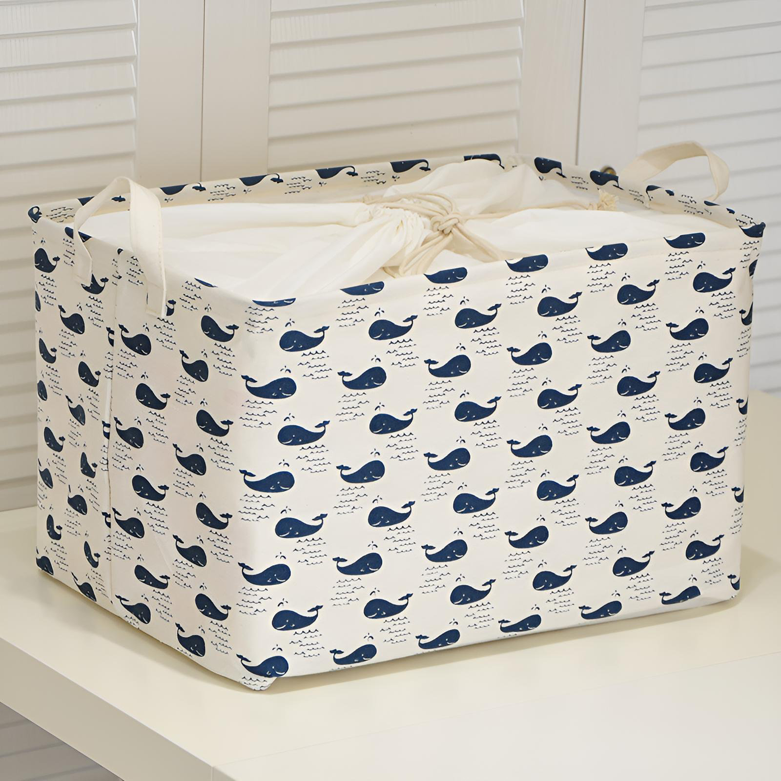 Beachcrest Home™ Nordic Style Drawstring Cotton Linen Storage Box ...