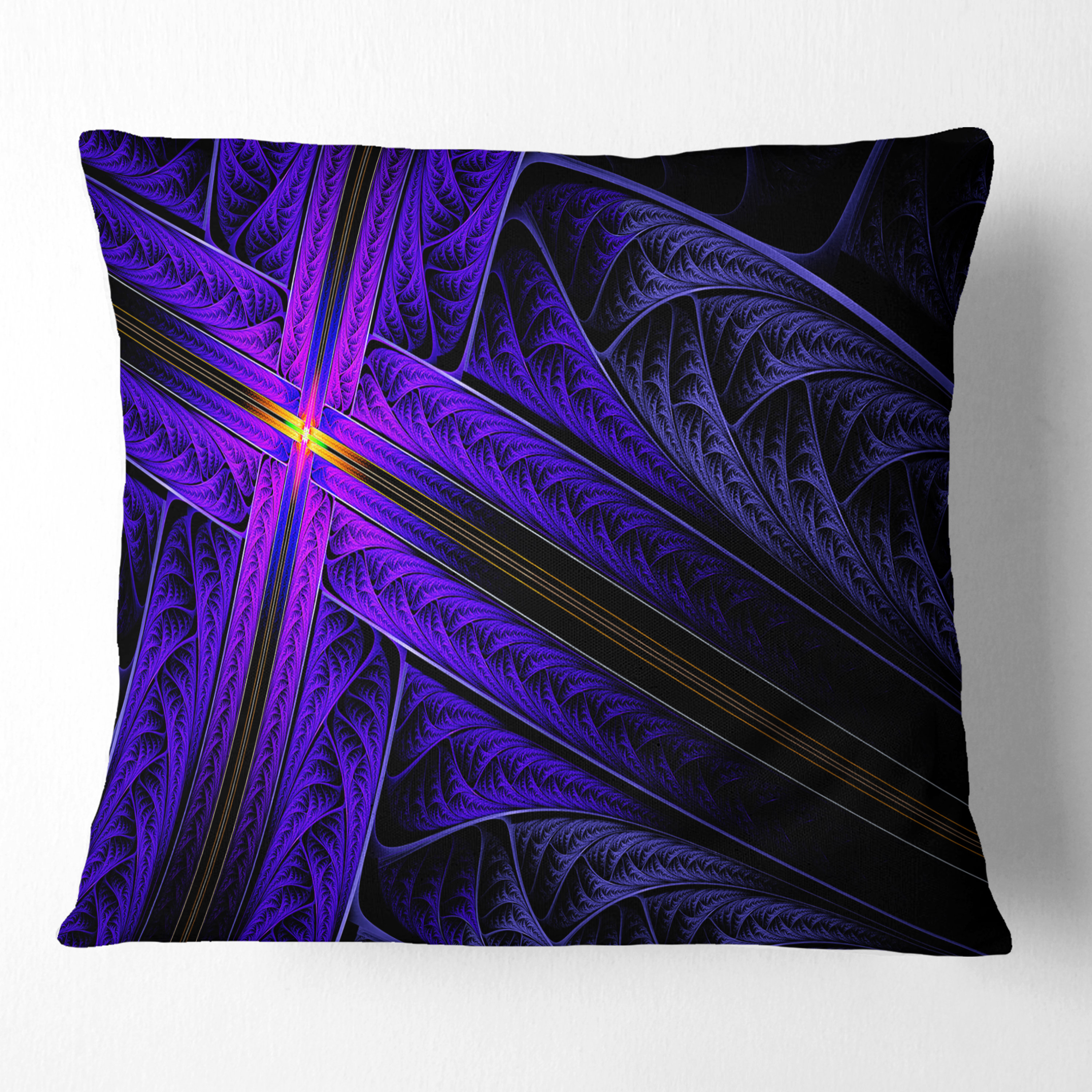 Design Art Bright Fractal Cross Design - Abstract Printed Pillow | Wayfair