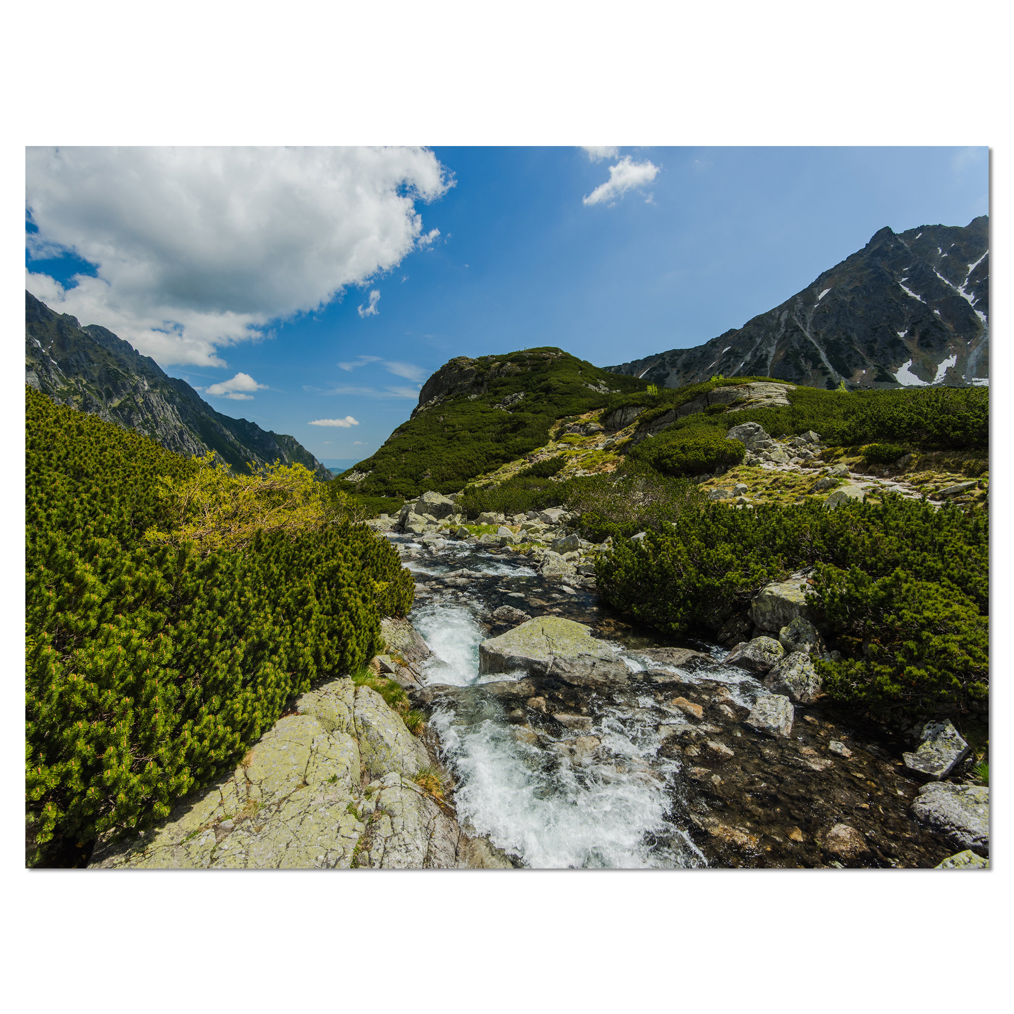Design Art Alpine Stream in High Mountains Landscape Photographic Print ...