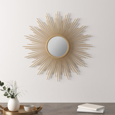 Mercer41 Round Decorative Sunburst Wall Mirror | Wayfair