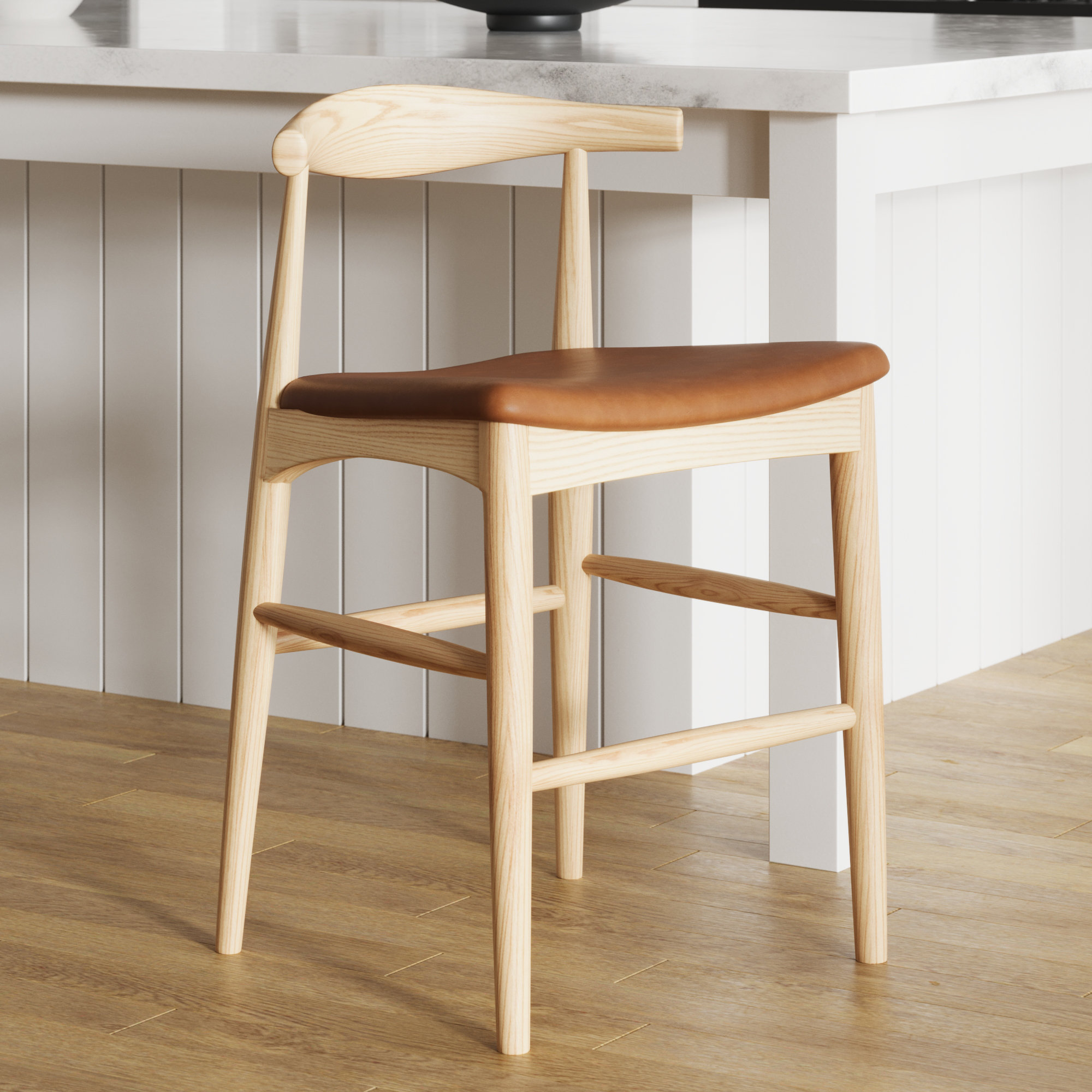 AllModern Quimby Flynn Solid Ash Wood And Counter Height Stool | Wayfair