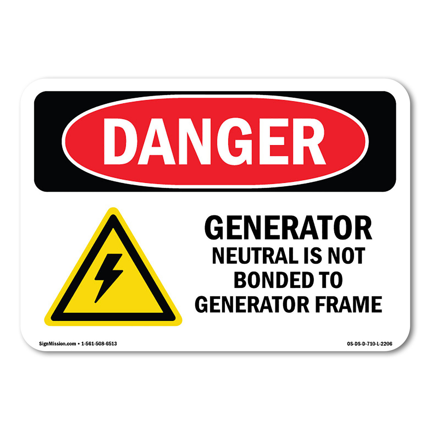 SignMission Generator Neutral Is Not Bonded Decal | Wayfair