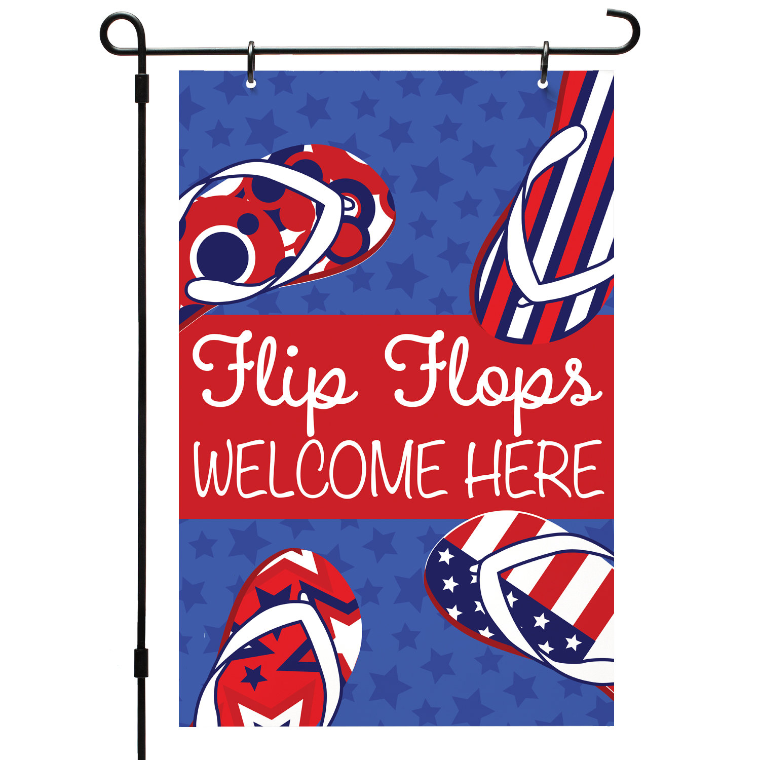 CounterArt Patriotic Flip Flops Reusable 2-Sided Garden Flag | Wayfair