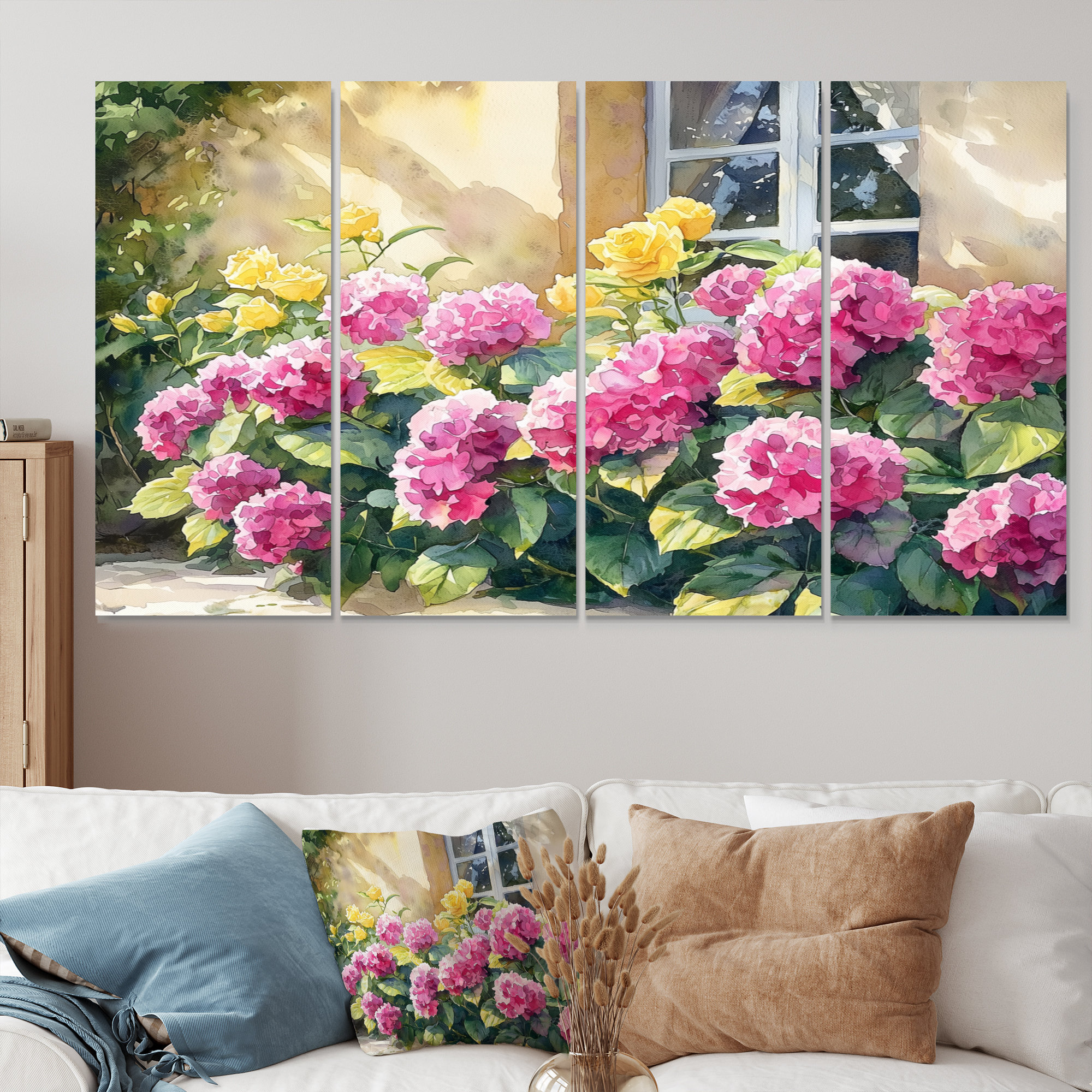 Red Barrel Studio® Hydrangeas In A French Garden - Hydrangea Wall Art ...