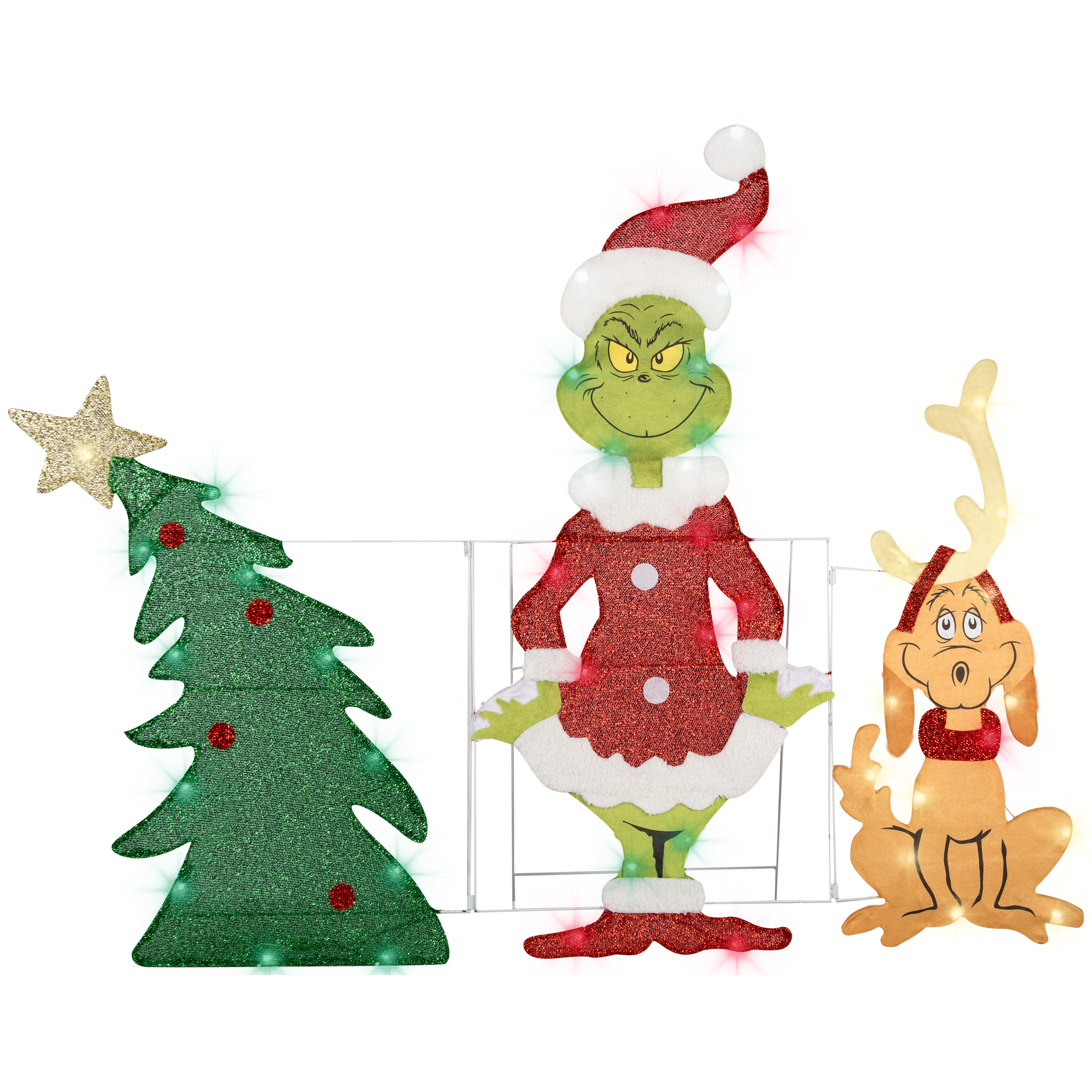Gemmy Industries Flat-Tastics Grinch and Max Lighted Christmas Yard Decor | Wayfair