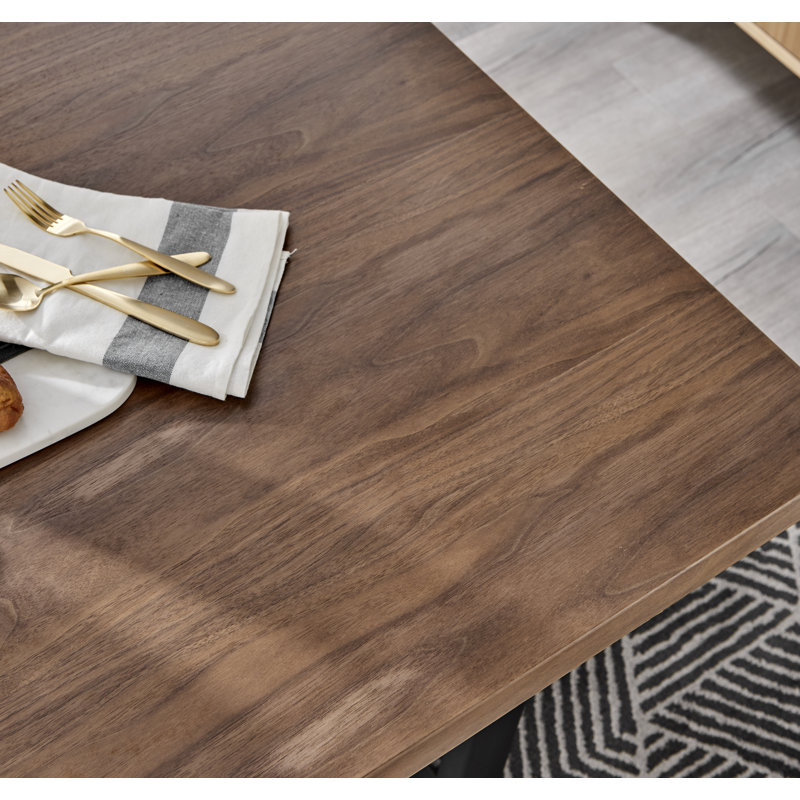 East Urban Home Poyen Luxury Brown Wood Grain Effect Dining Table ...